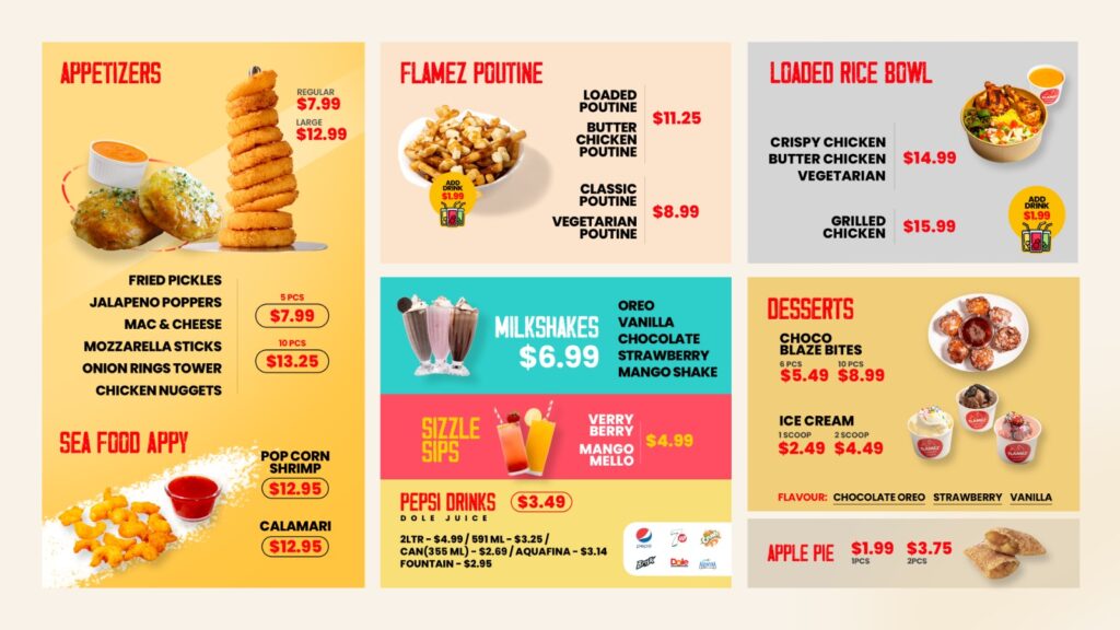 Flamez Chicken Menu | Fried Chicken, Poutine & Wraps Nanaimo